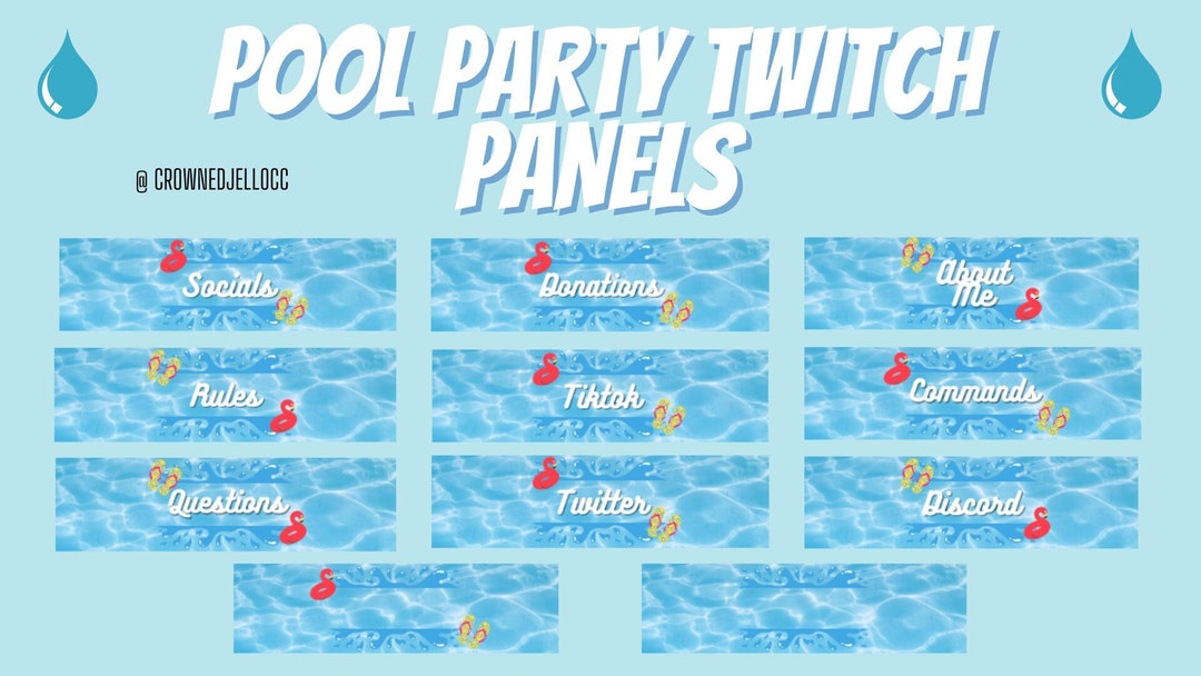 Pool Party Twitch Panels - Etsy