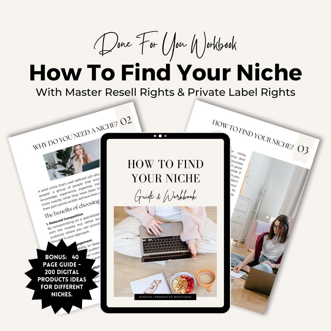 Find Your Niche Guide Master Resell Rights Workbook Digital Marketing ...