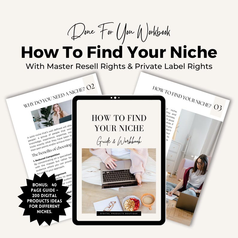 Find Your Niche Guide: MRR PLR Workbook (digital Download) - Etsy