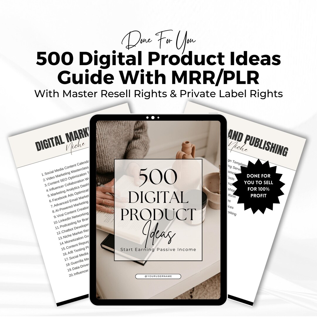 500 Digital Product Ideas to Sell on Etsy Master Resell Rights Guide ...