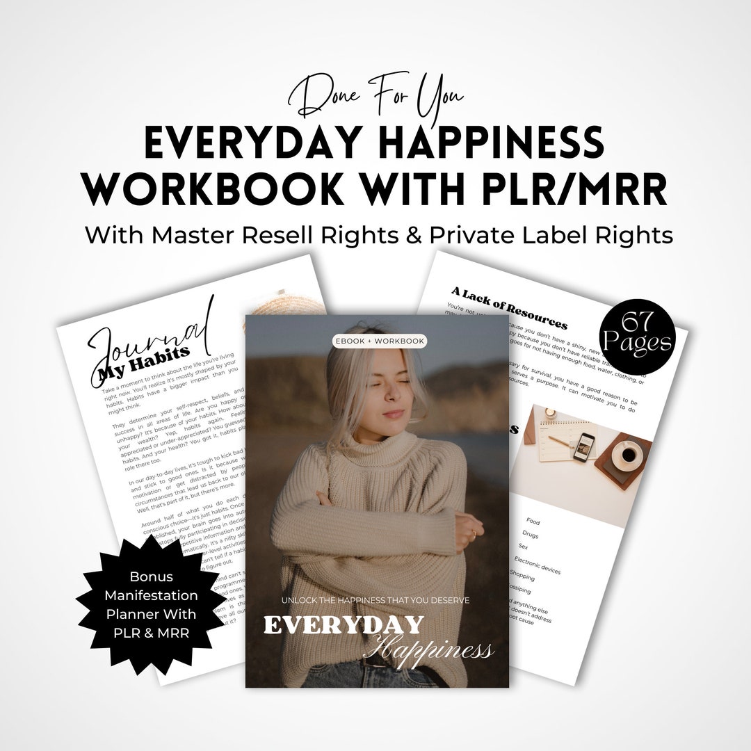 Everyday Happiness Guide Master Resell Rights Happiness Workbook Self ...