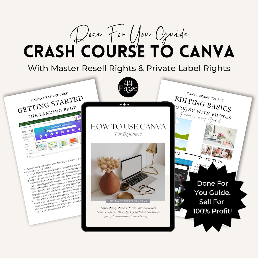 Canva Crash Course Guide: Master Resell Rights, PLR (digital Download ...