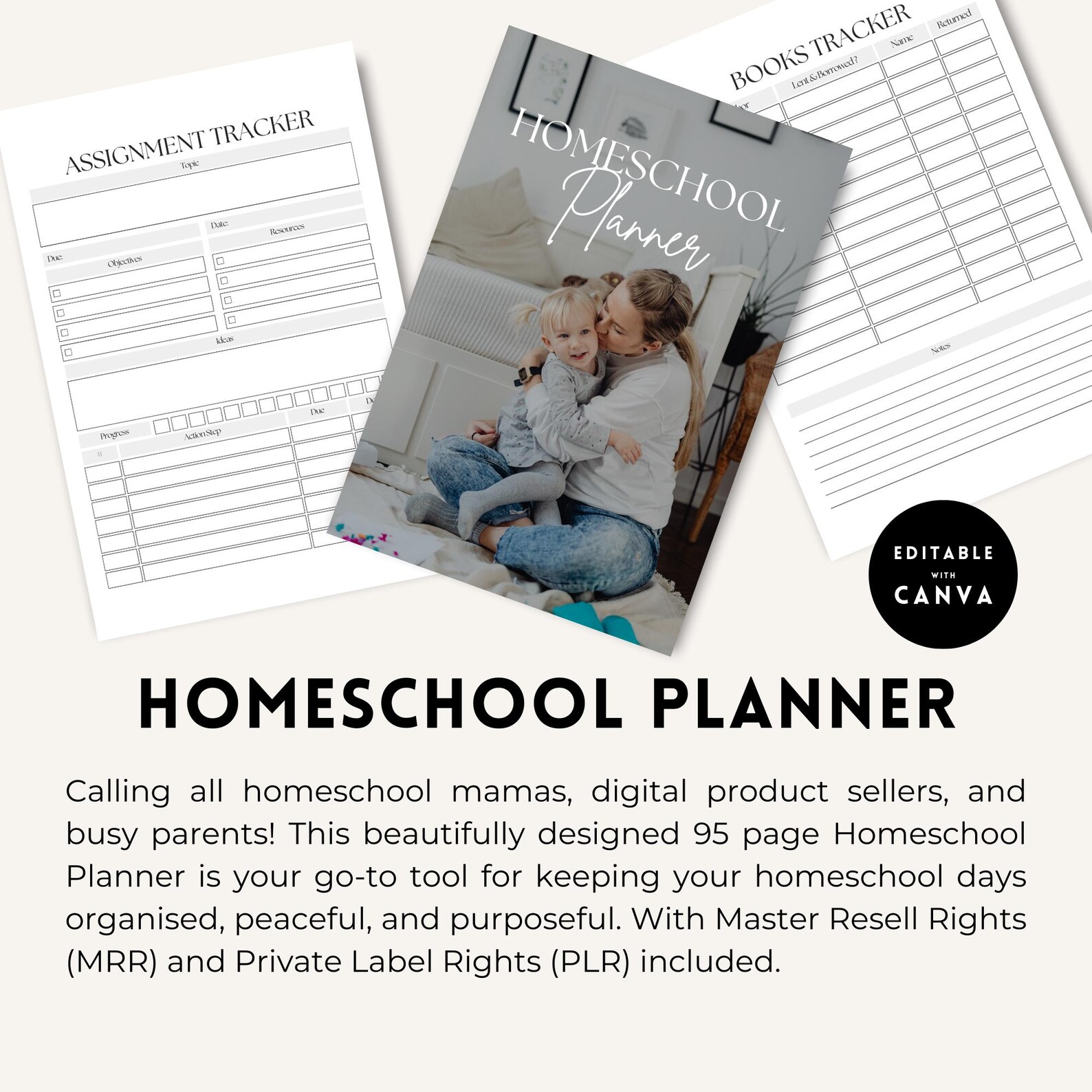 Homeschool Planner Bundle: Editable Canva Templates, MRR PLR (digital ...