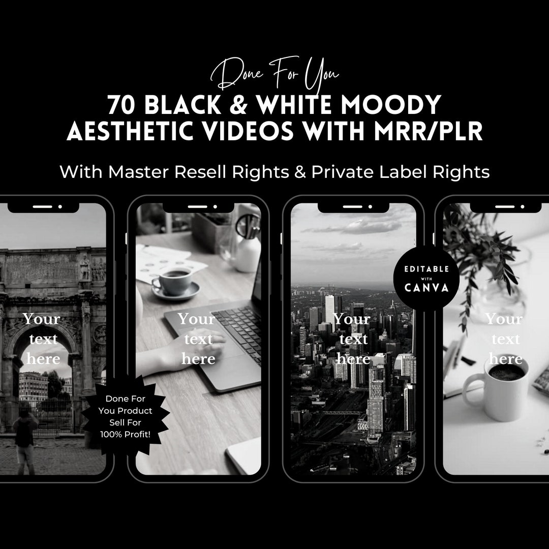 70 Black and White Faceless Reels With Master Resell Rights (MRR) and ...