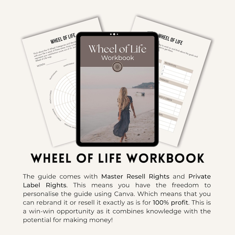 Wheel of Life Workbook Canva Template: Self-improvement, MRR PLR ...