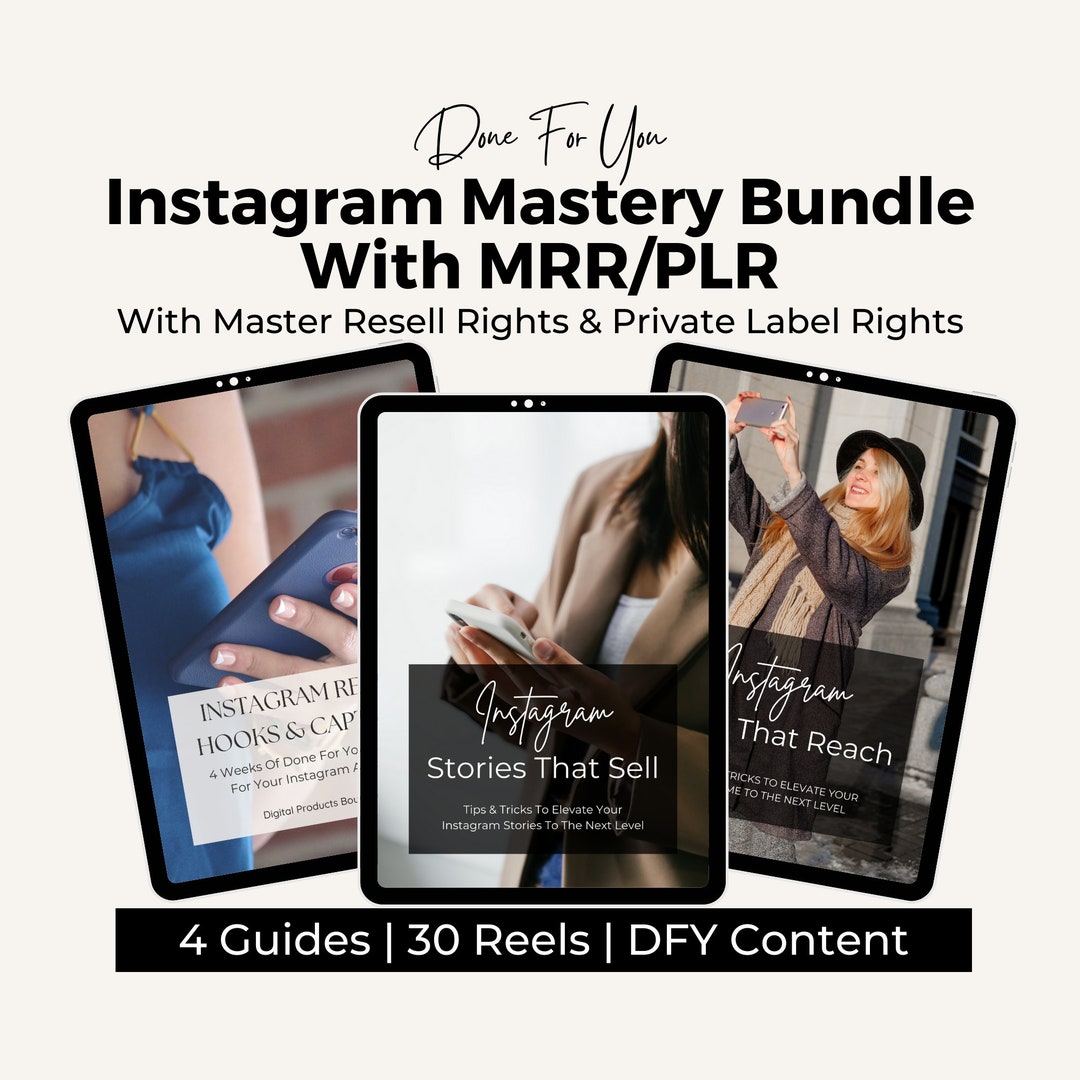 Instagram Mastery Bundle 4 Guides Master Resell Rights MRR Faceless ...