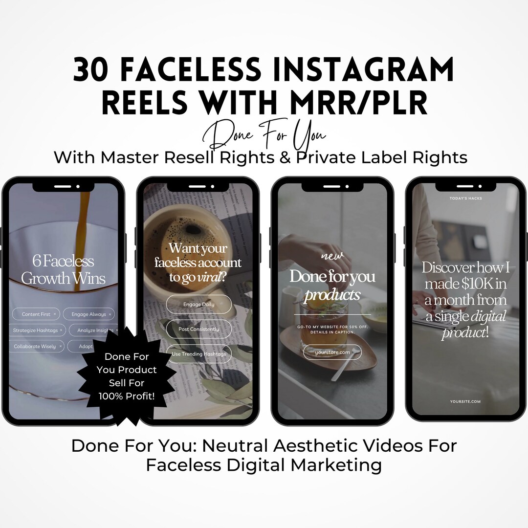 Faceless Reels With Master Resell Rights | Faceless Instagram | Done ...