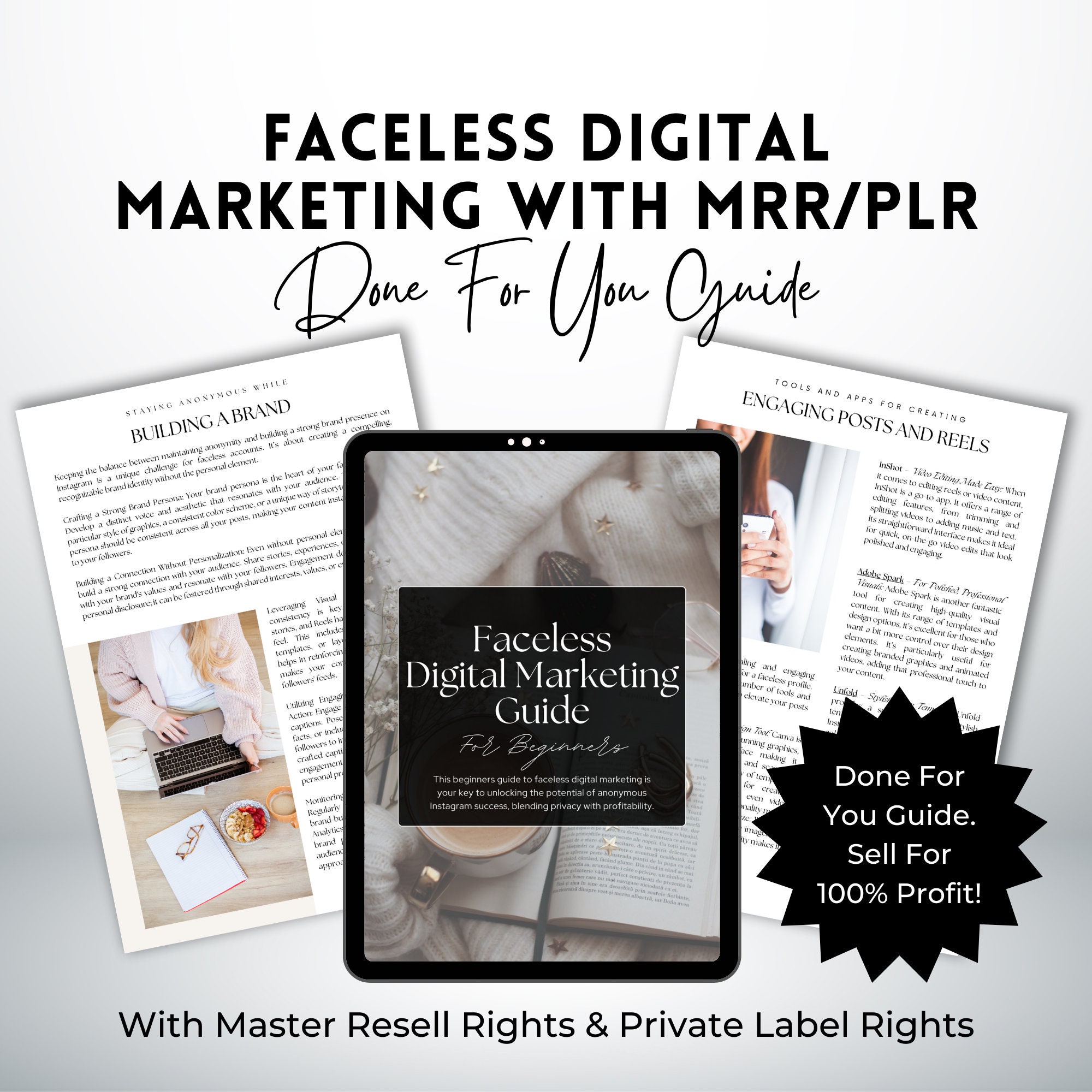 Faceless Digital Marketing Passive Income Master Resell Rights Done For