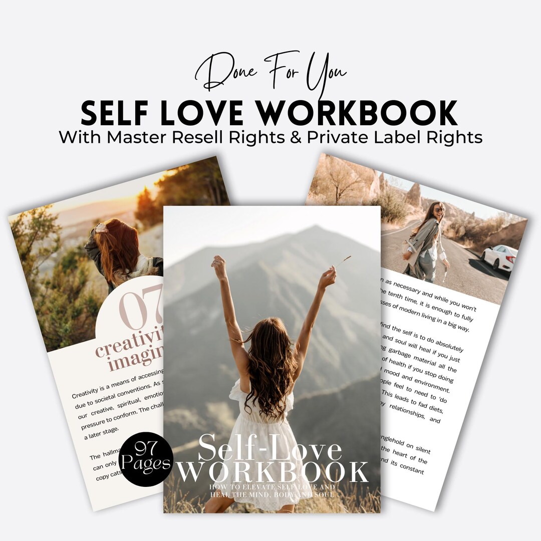 Self Love Workbook Master Resell Rights PLR Digital Product Personal ...