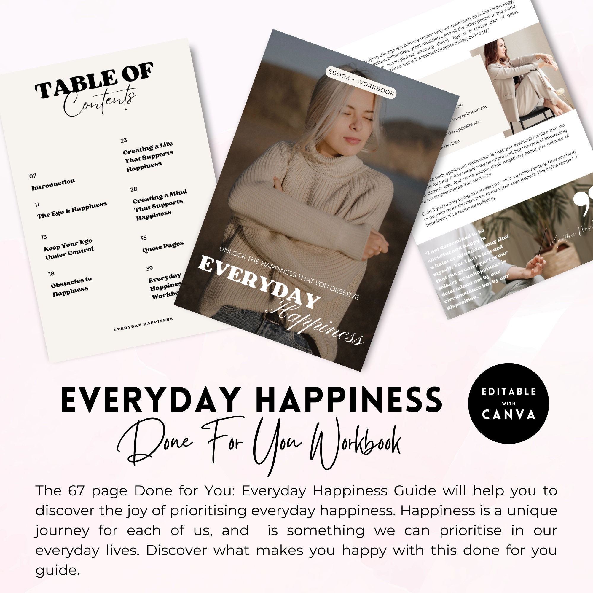 Everyday Happiness Guide With Master Resell Rights Editable PLR Canva ...
