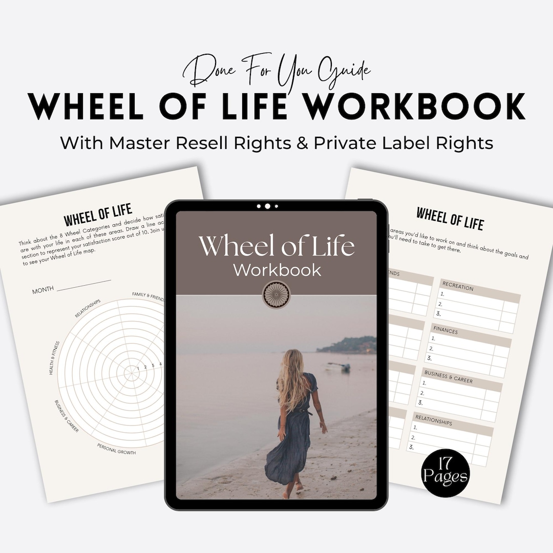 Wheel of Life Workbook: Self Improvement, Goal Setting (canva Template ...