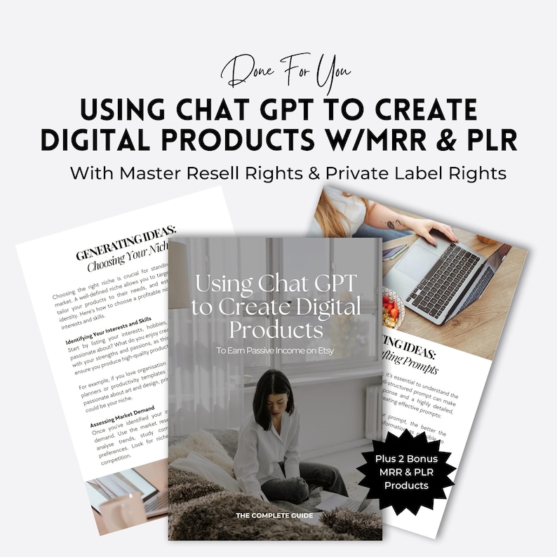 Chatgpt Digital Product Guide: Canva Ebook With MRR PLR - Etsy Australia