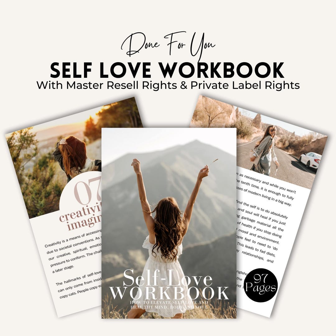 Self Love Workbook: Editable Canva Template (PLR/MRR) - Etsy