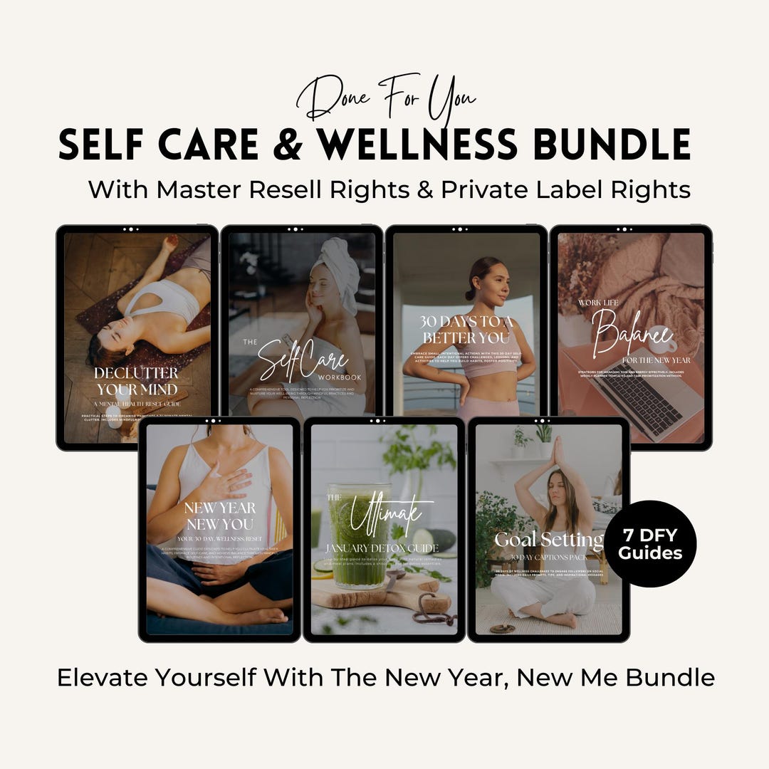 Wellness Ebook Bundle: Self-care Guides, MRR PLR (digital Download) - Etsy