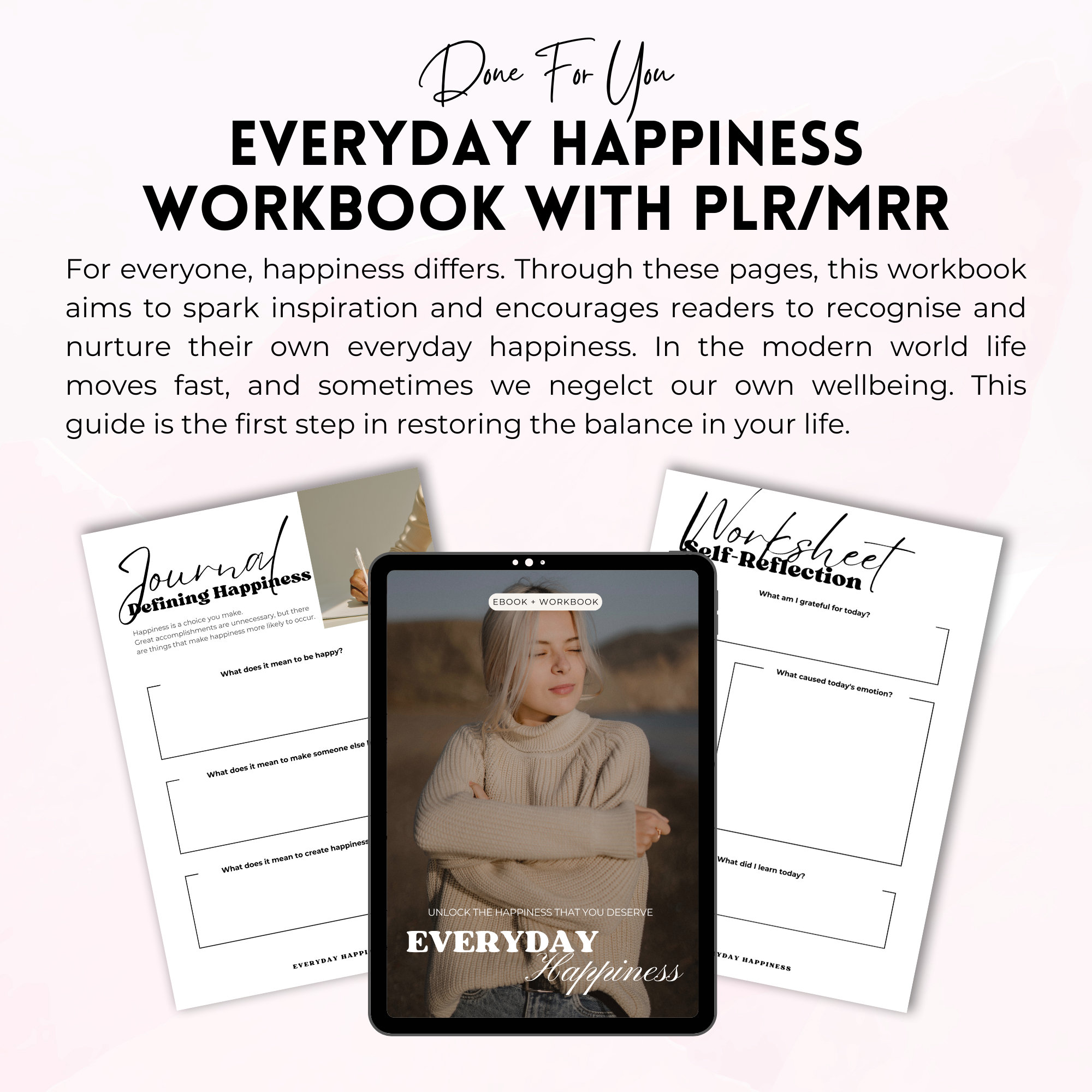 Everyday Happiness Guide With Master Resell Rights Editable PLR Canva ...