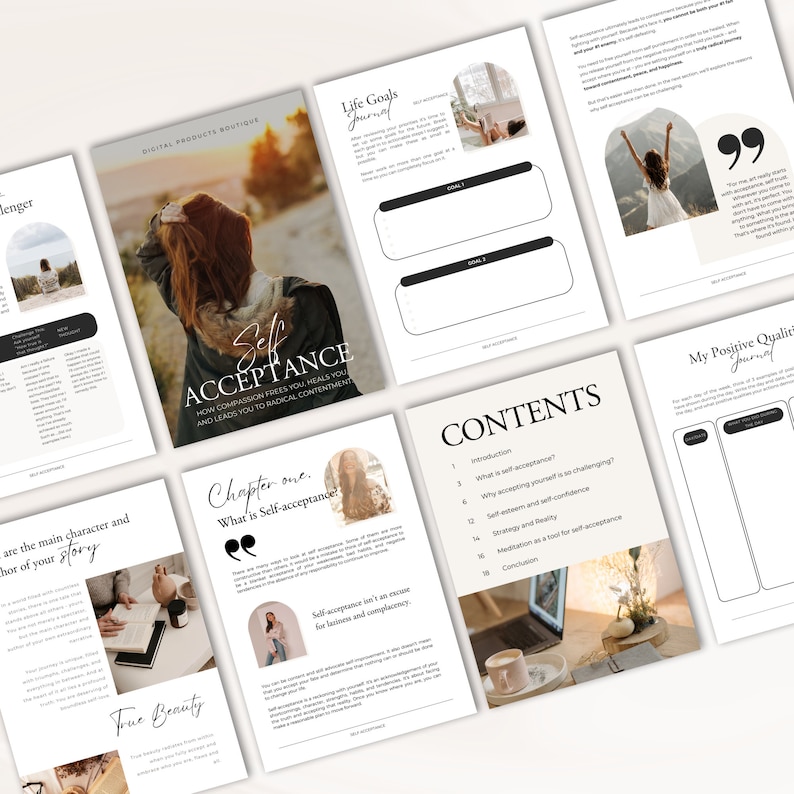 Empowerment Bundle: Self-love, Mindfulness, Acceptance Guides (MRR PLR ...