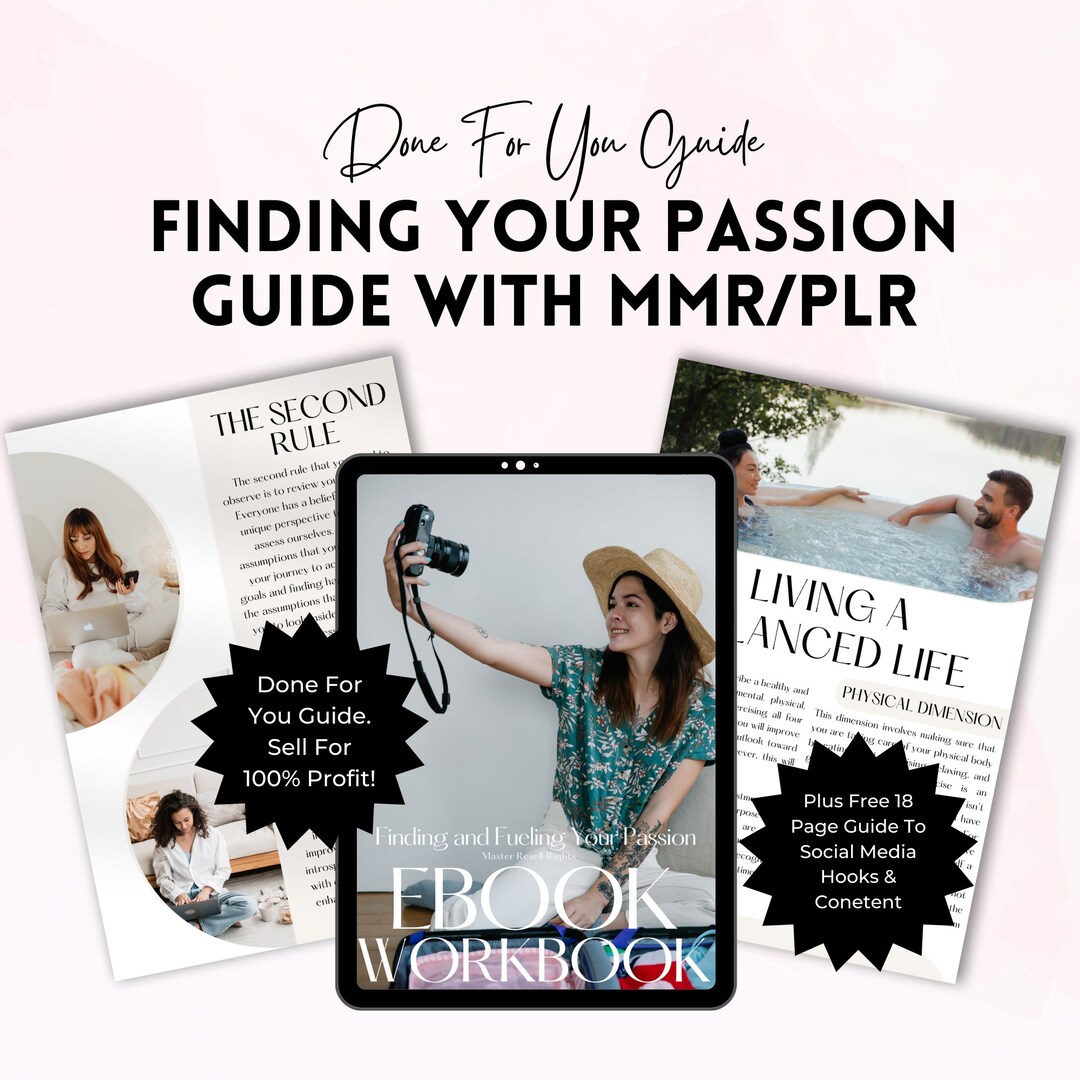 Find Your Passion Ebook: Life Coaching Workbook With MRR & PLR (canva ...
