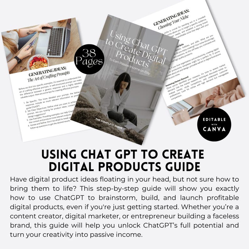Chatgpt Digital Product Guide: Canva Ebook With MRR PLR - Etsy Australia