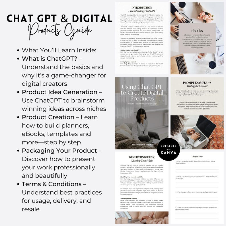 Chatgpt Digital Product Guide: Canva Ebook With MRR PLR - Etsy Australia