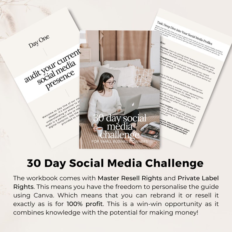 30 Day Social Media Challenge Instagram Guide MRR Private Label Rights & Master Resell Rights ...
