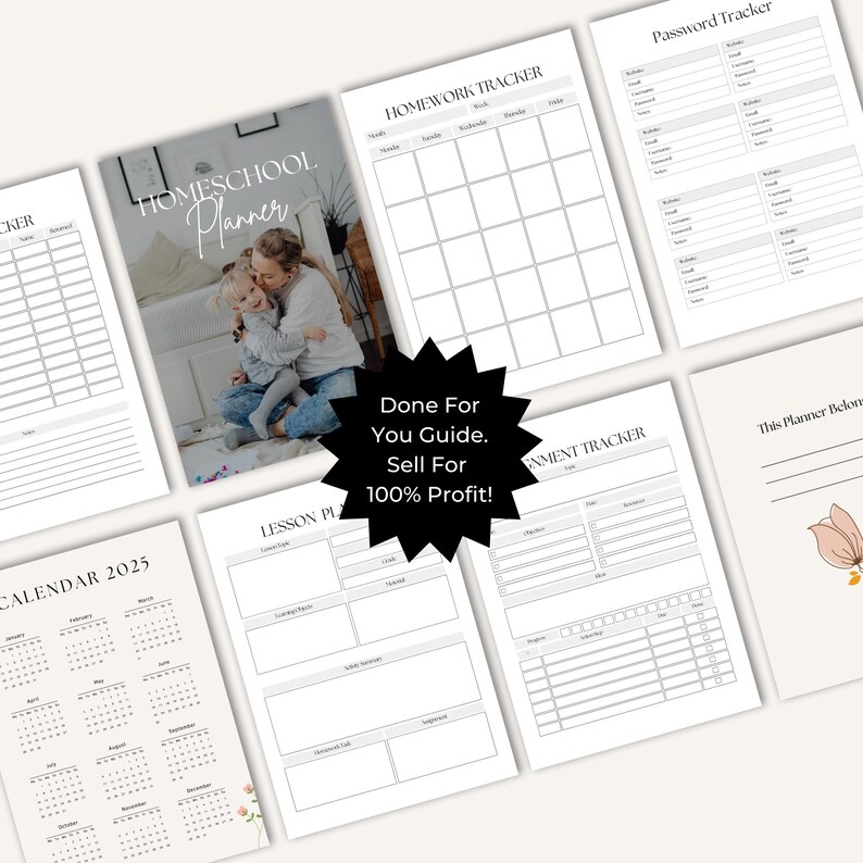 Homeschool Planner Bundle: Editable Canva Templates, MRR PLR (digital ...