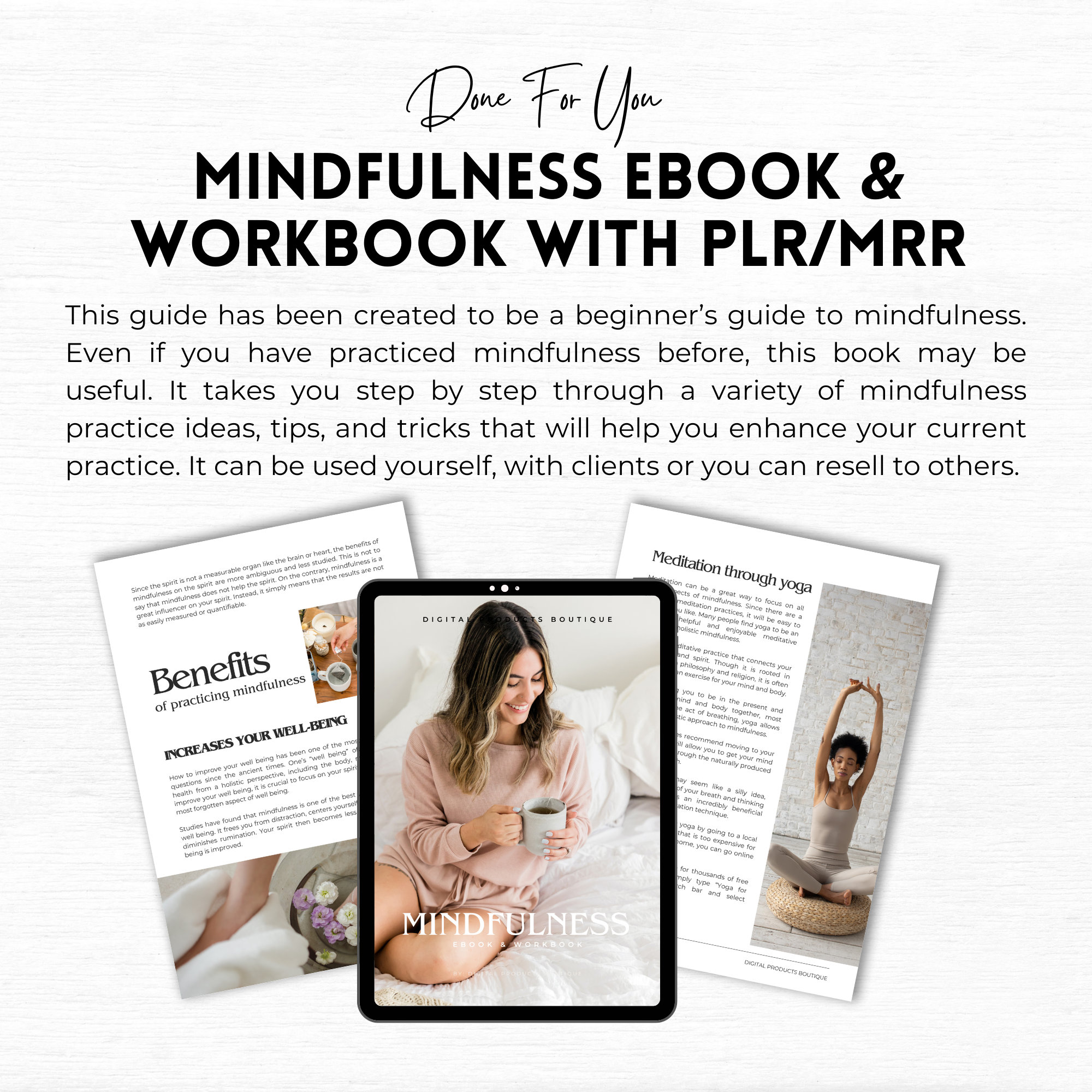 Mindfulness Workbook Canva Template Master Resell Rights Mindfulness ...