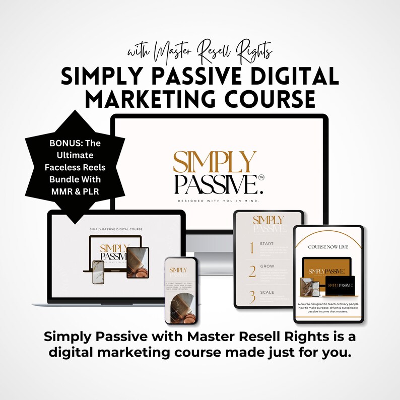 Simply Passive MRR & PLR Digital Marketing Course Faceless Marketing ...