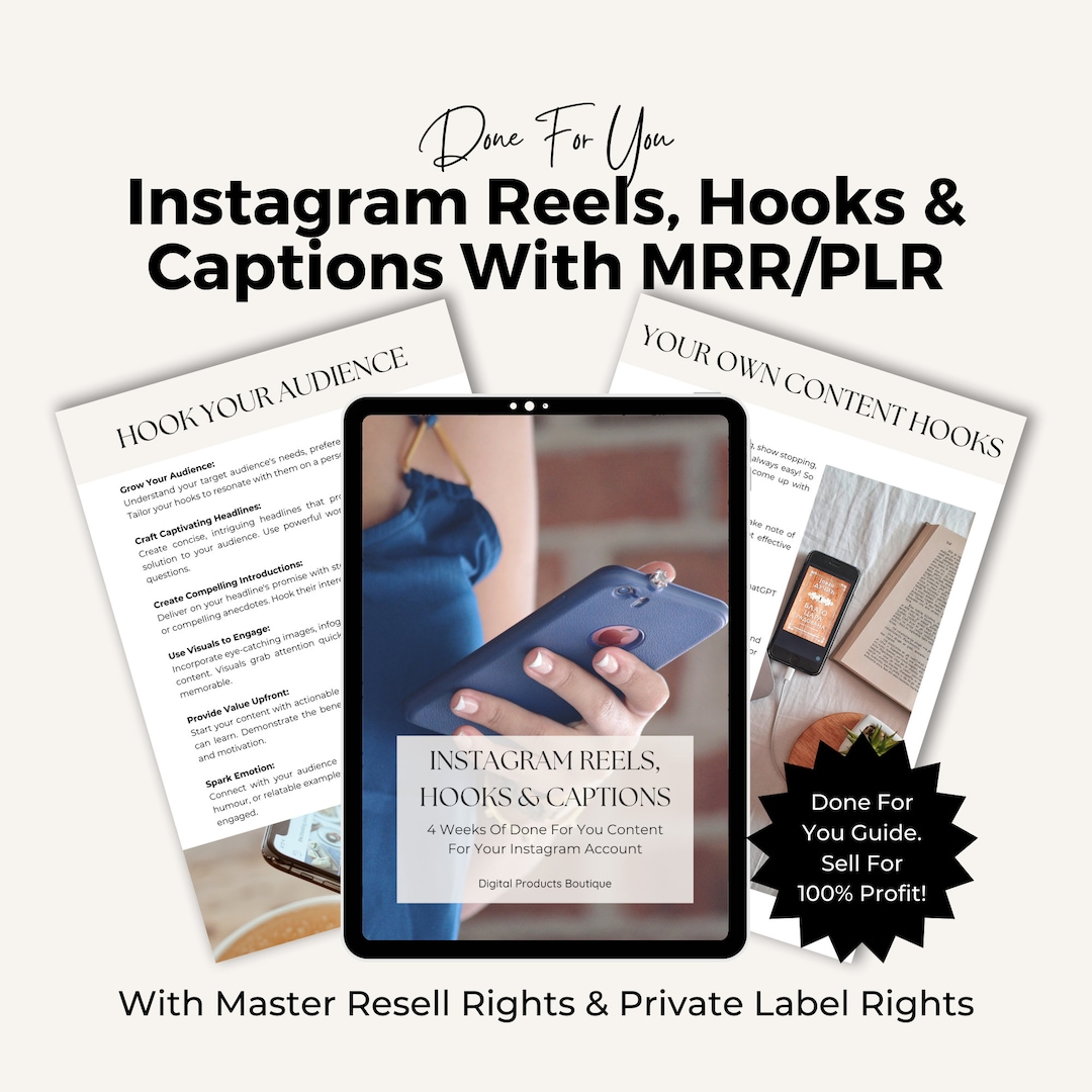 Instagram Reel Hooks and Captions Guide | Done for You Hooks for Social ...