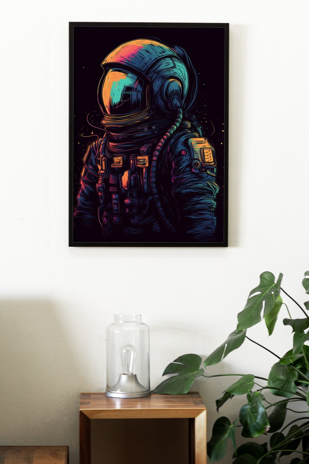 18"x24" Retro Space Traveler Poster, Cool Spaceman Poster, Synth Vibe ...