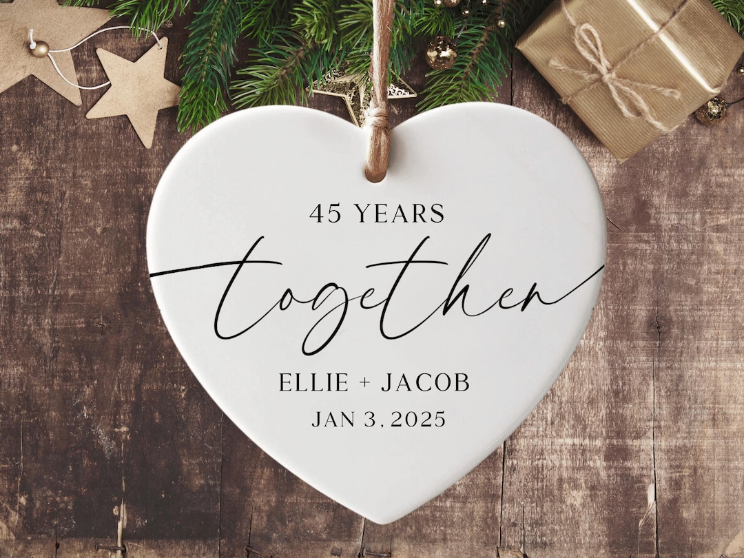 45 Years Together Anniversary Personalized Husband and Wife Heart ...