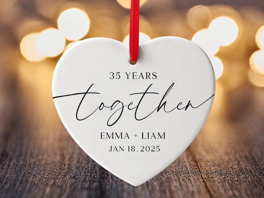 35 Years Together Anniversary Personalized Husband and Wife Heart ...