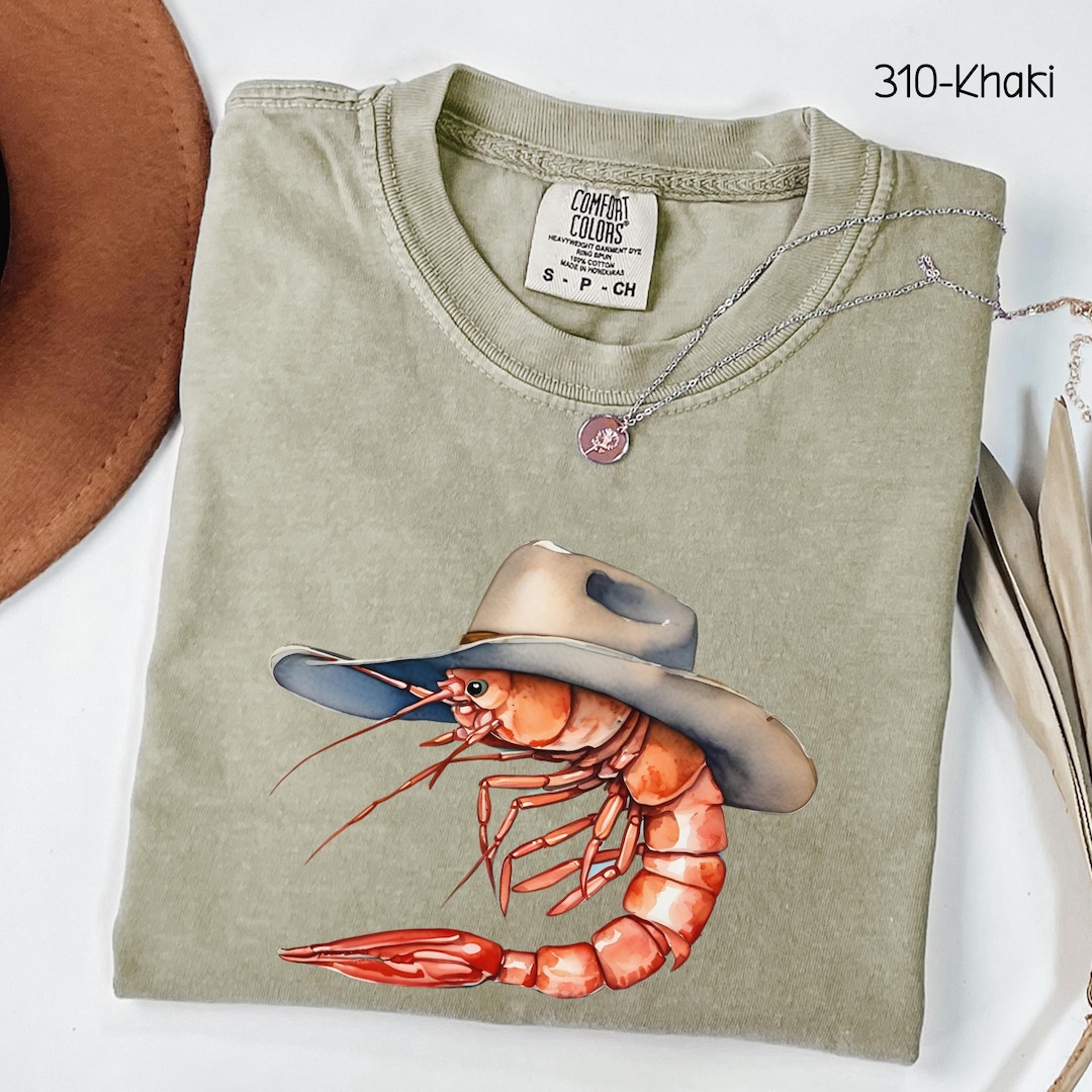 Cowboy Shrimp Funny Comfort Colors T-shirt | Shrimp Lover Gift | Funny ...