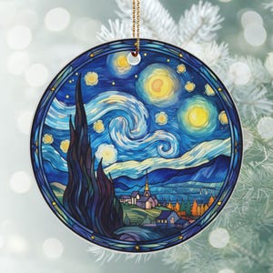 Van Gogh Starry Night Inspired Ornament,aesthetic,ornament Classical ...