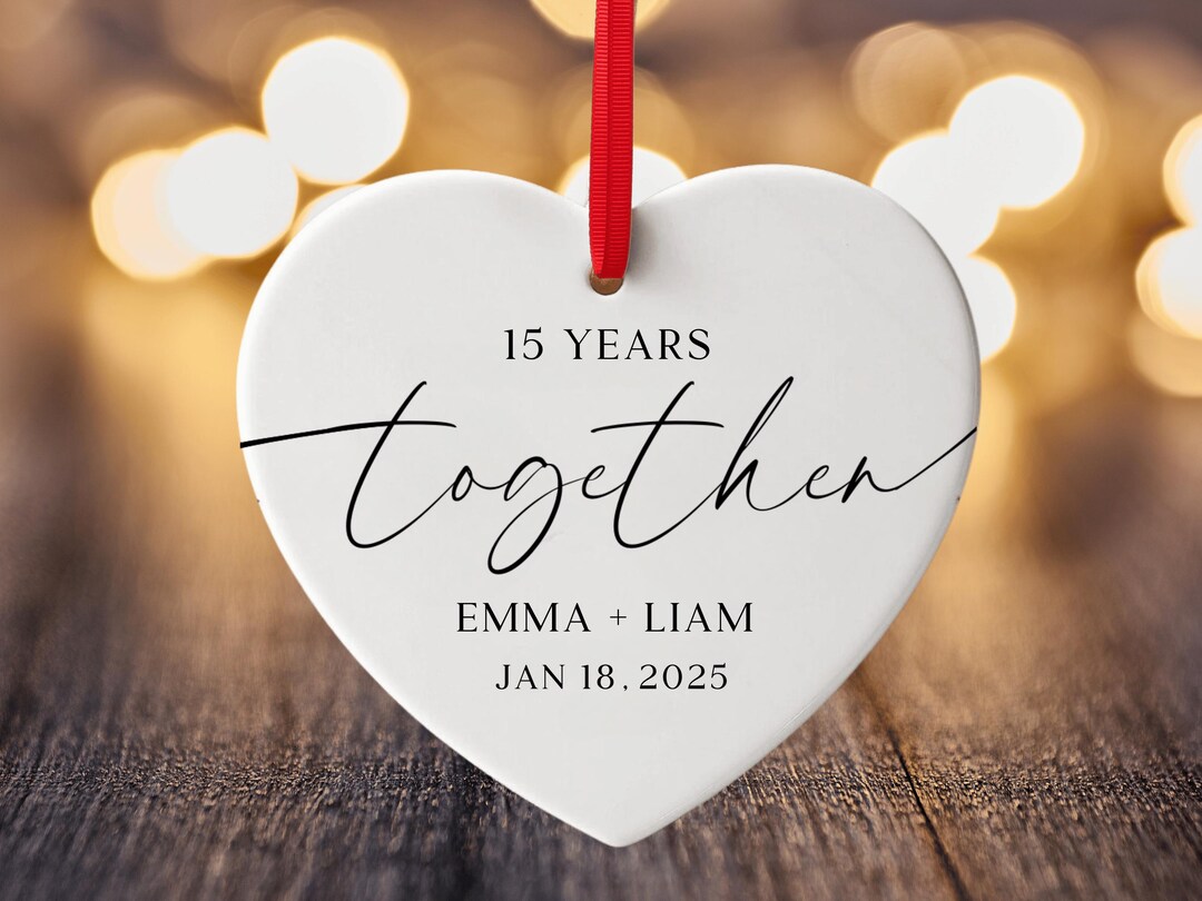 15 Years Together Anniversary Personalized Husband and Wife Heart ...