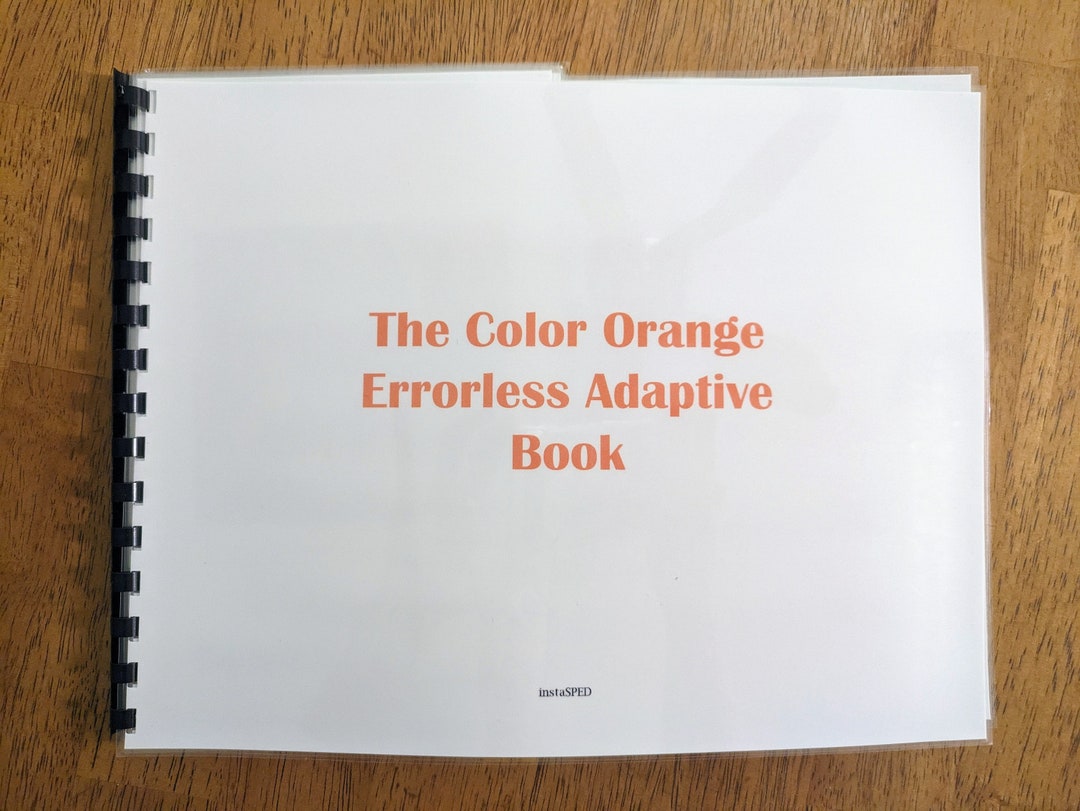 The Color Orange Adaptive Errorless Book - Etsy