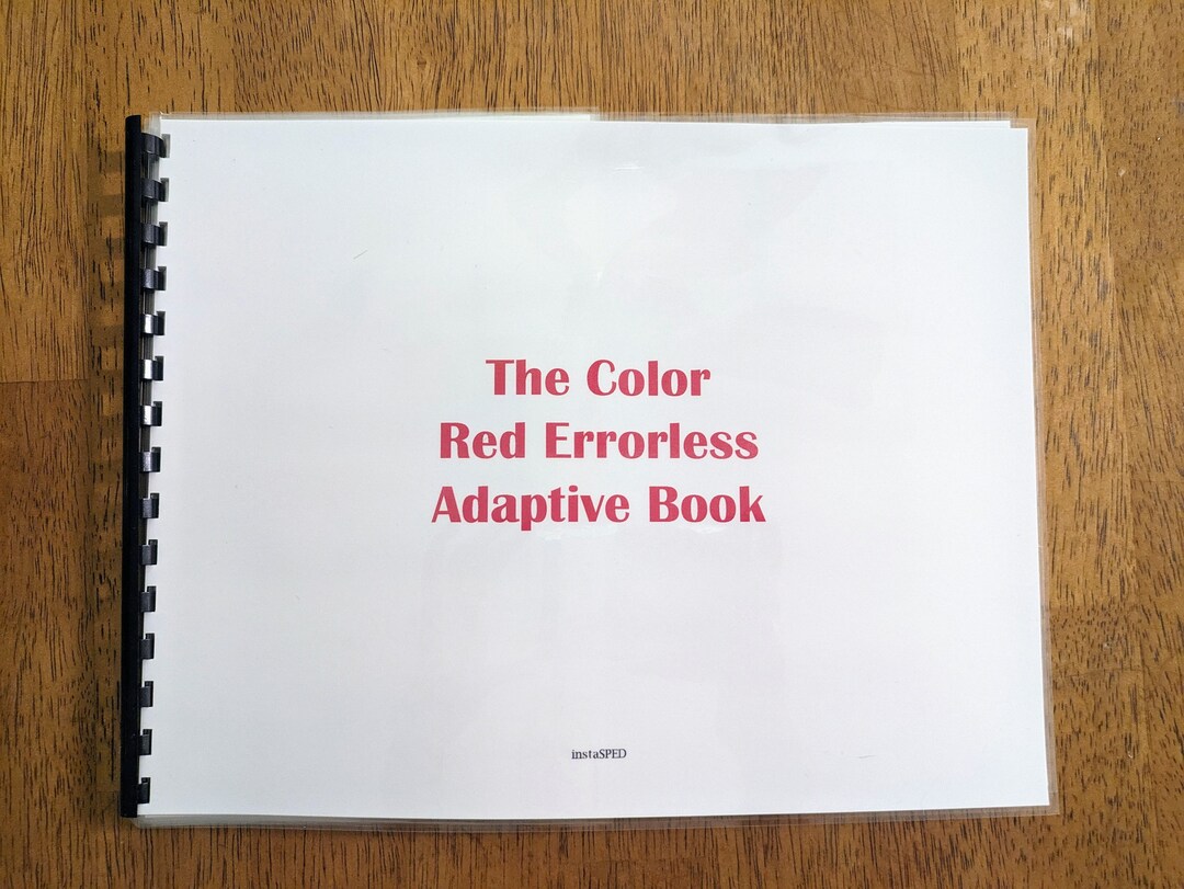 The Color Red Adaptive Errorless Book - Etsy