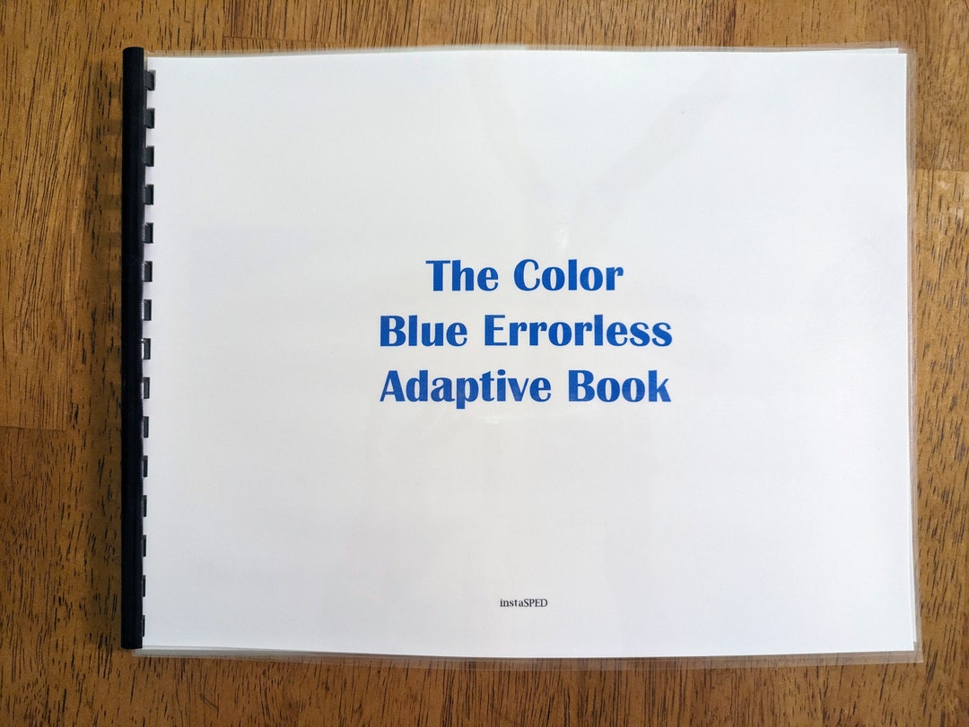 The Color Blue Adaptive Errorless Book - Etsy