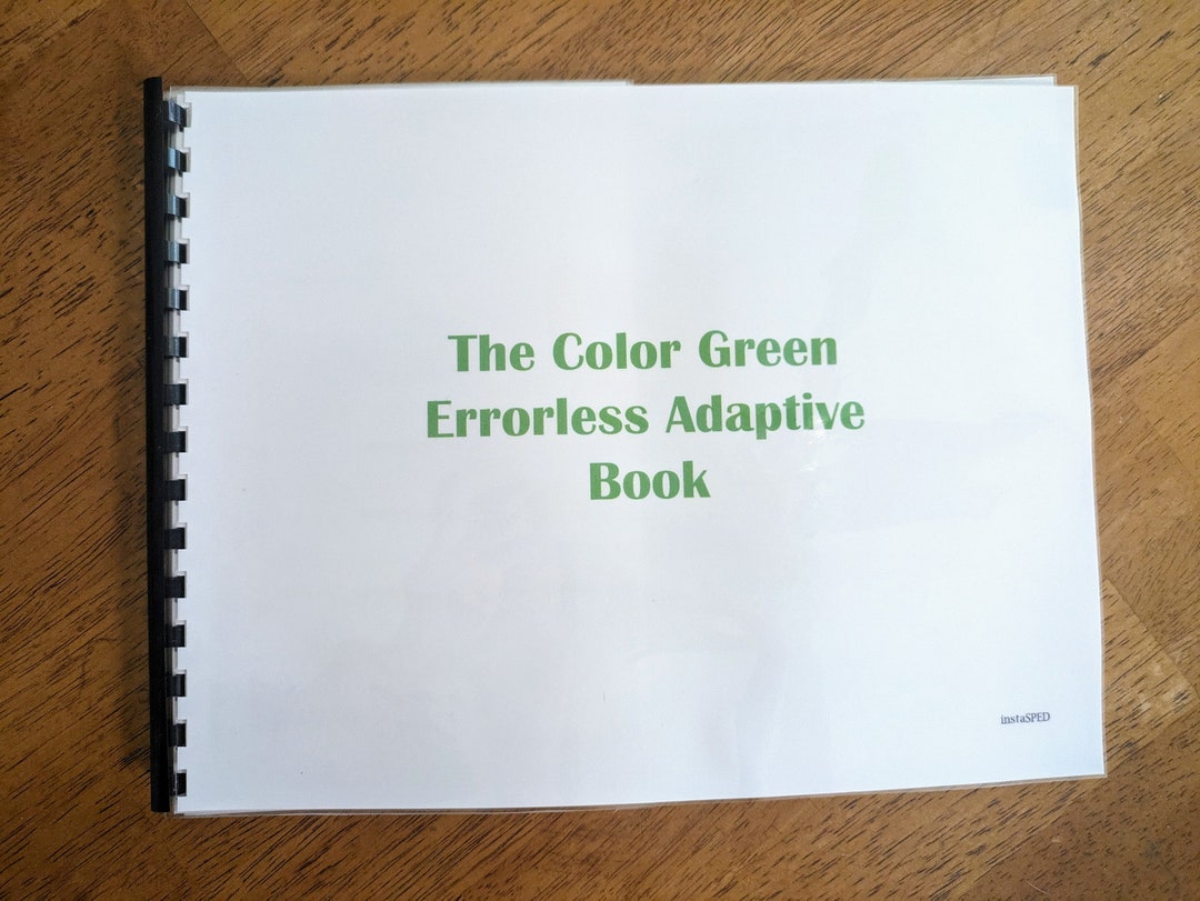 The Color Green Adaptive Errorless Book - Etsy