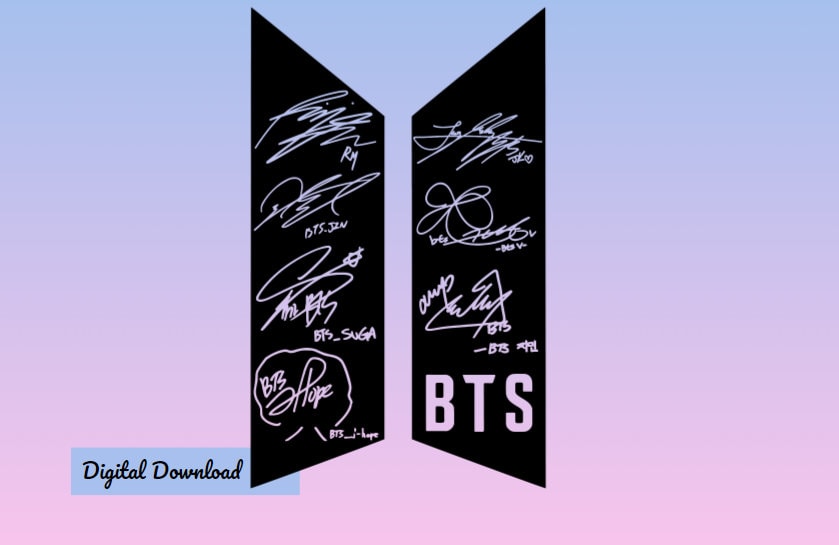 BTS LOGO W/signature Digital Download - Etsy