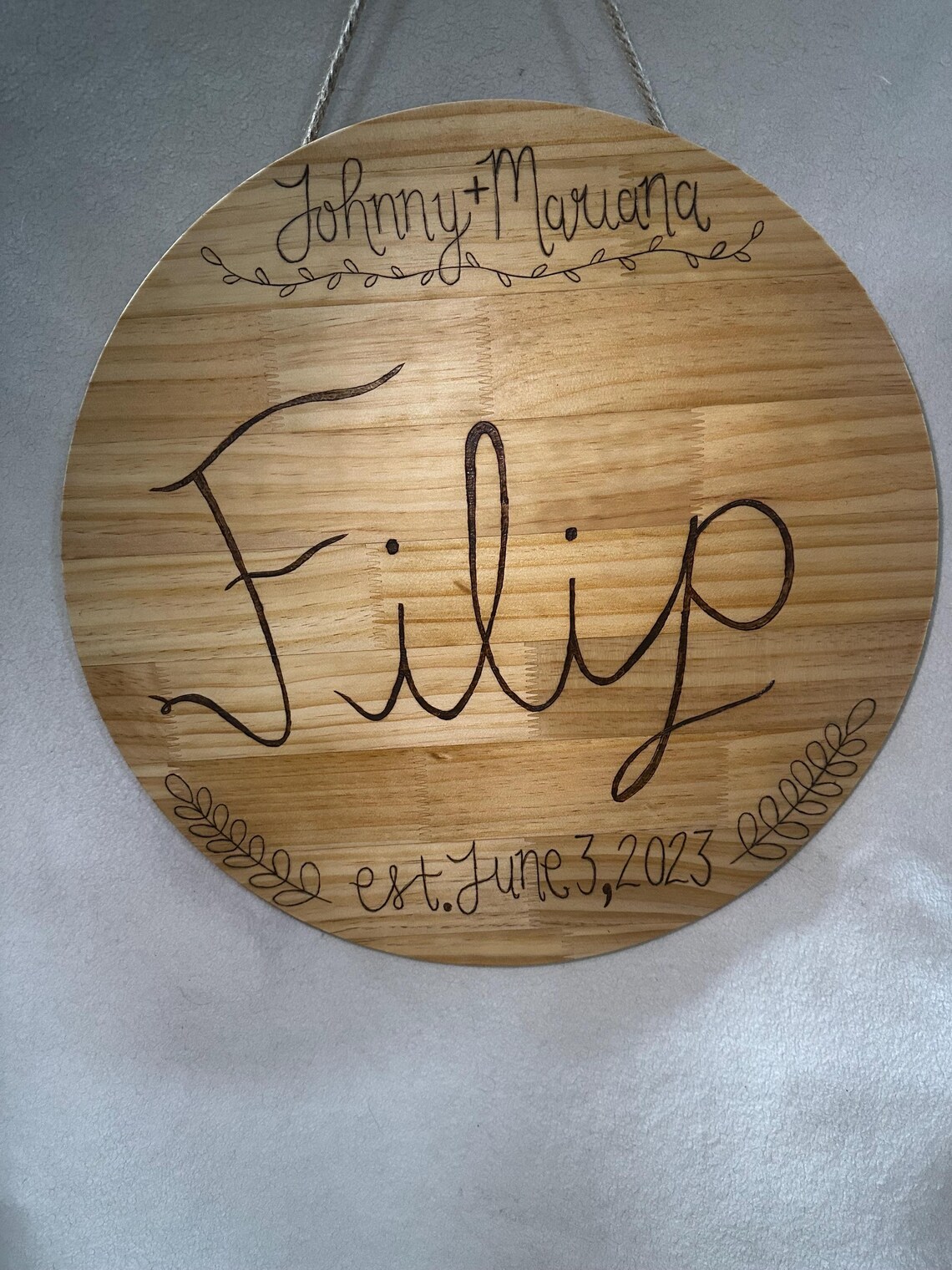 Wood Wedding Sign With Names / Customizable / Burned With Personalized ...