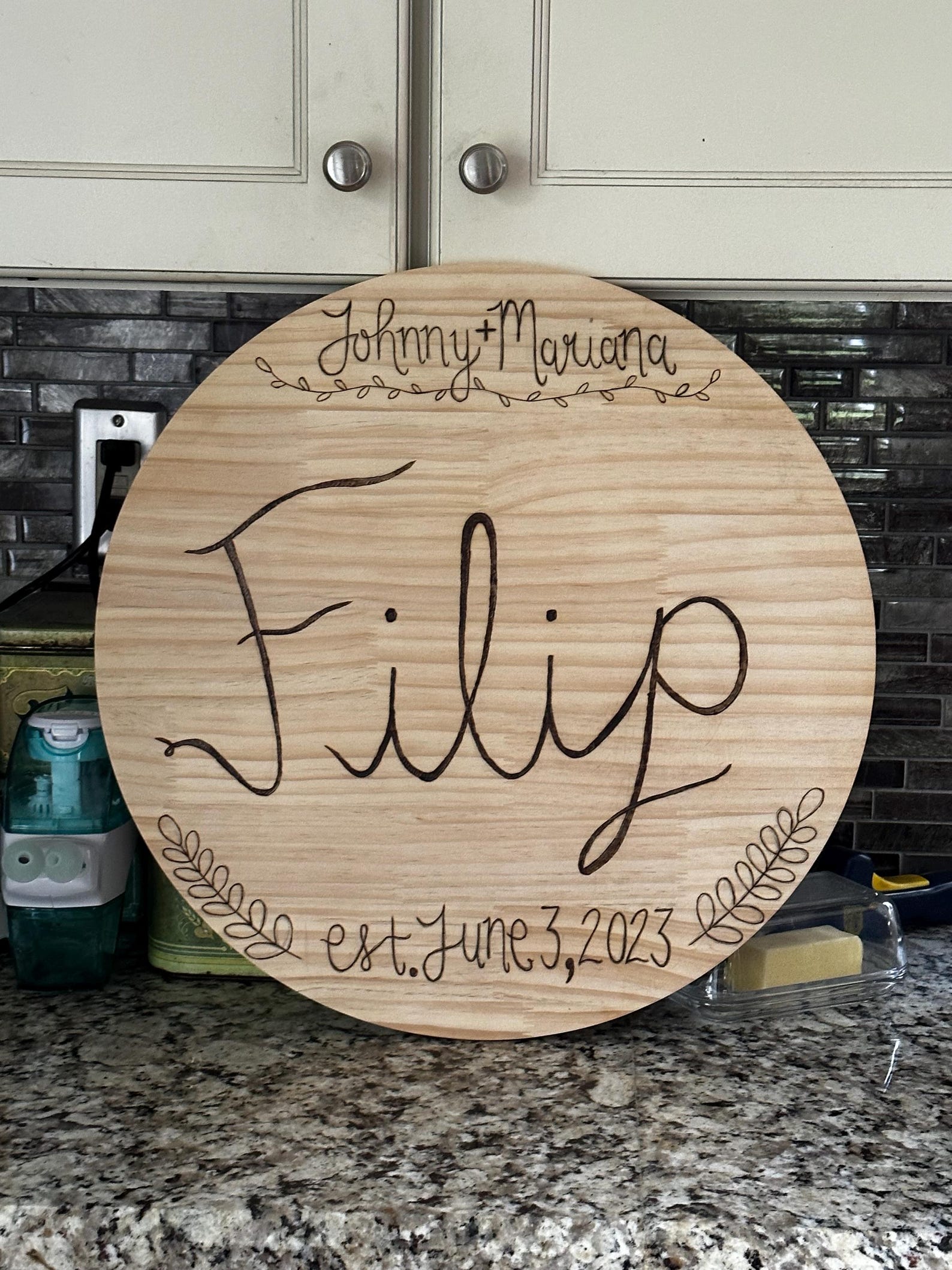 Wood Wedding Sign With Names / Customizable / Burned With Personalized ...