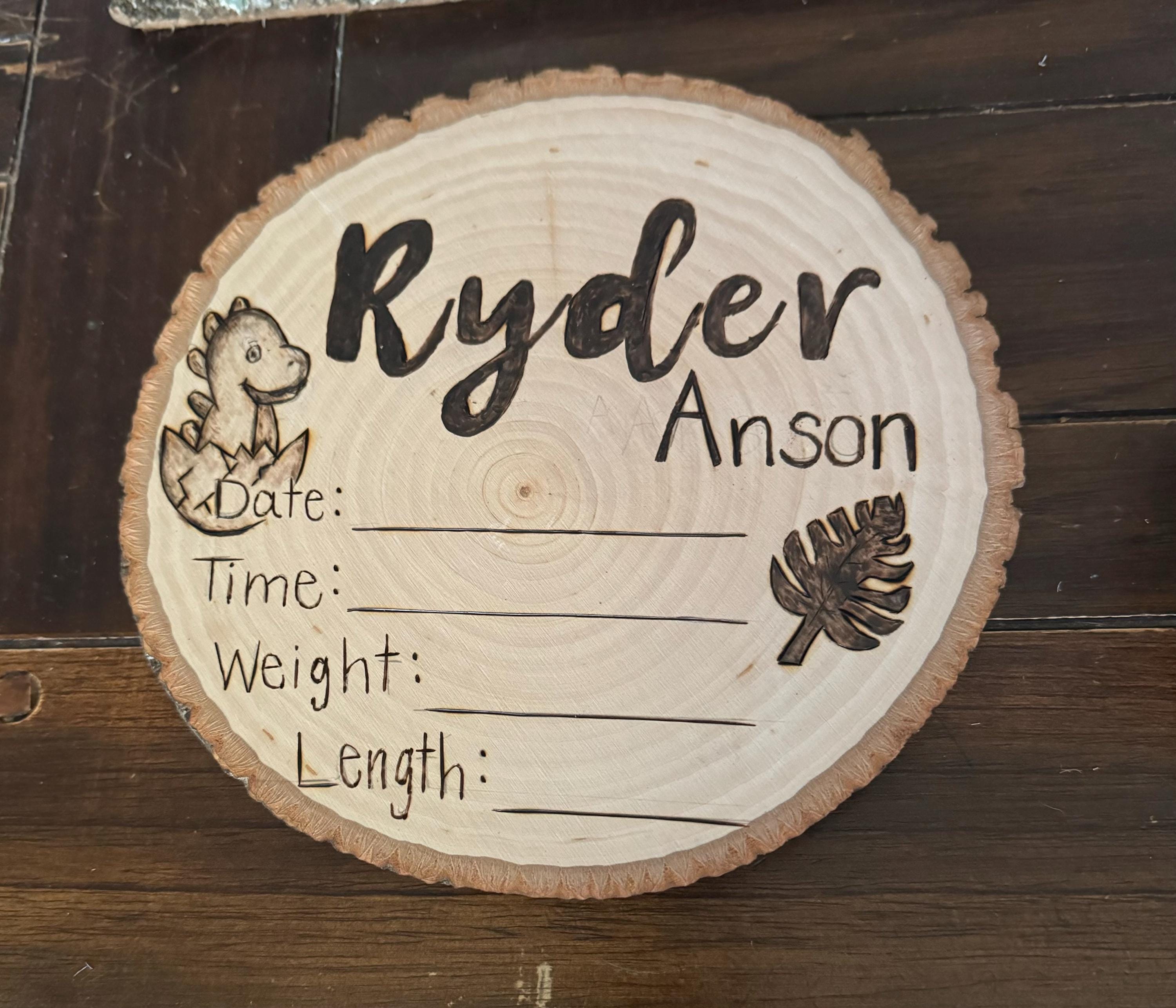 Custom Birth Sign / Wood Nursery Plaque With Name, Date, Time, Weight ...