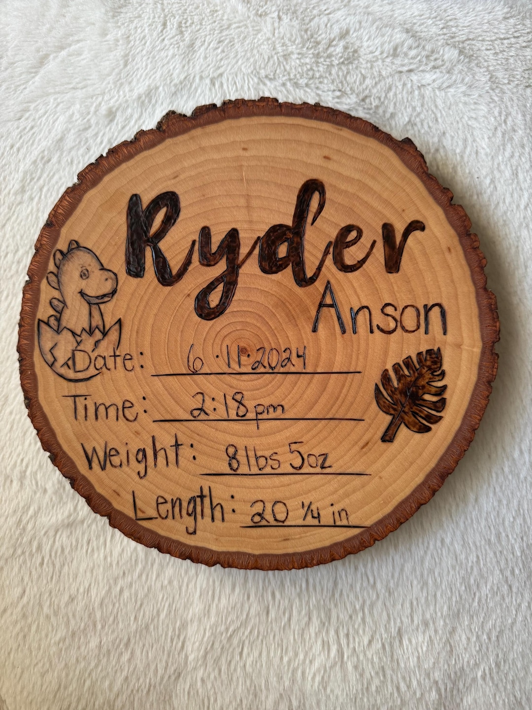 Custom Birth Sign / Wood Nursery Plaque With Name, Date, Time, Weight ...