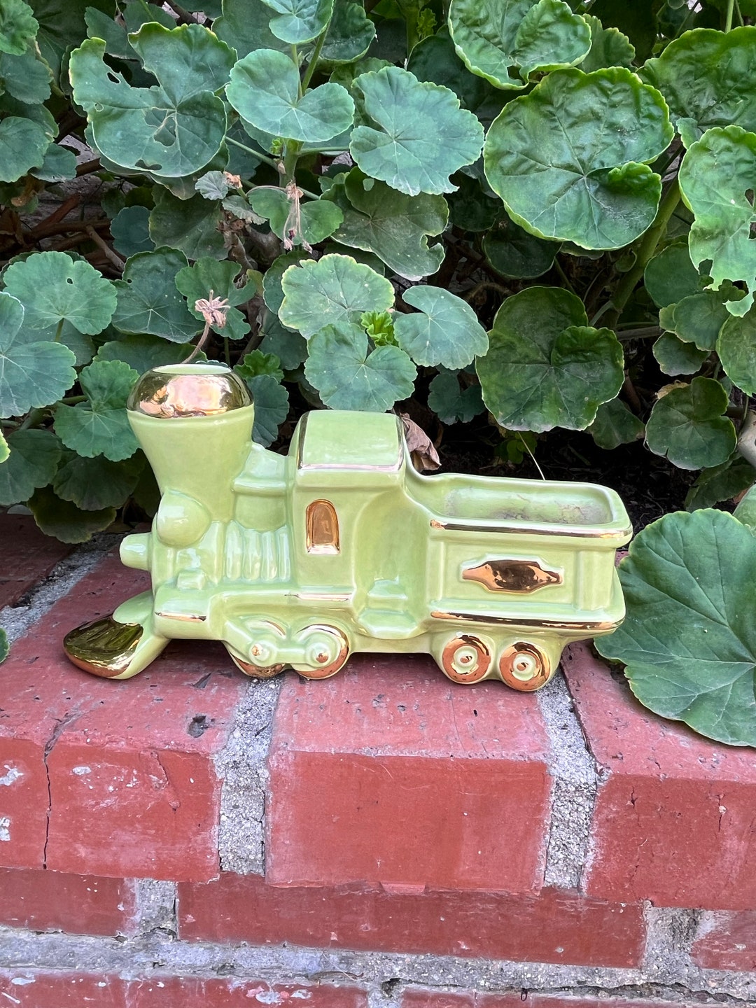 Vintage Railroad Train Engine Locomotive Pottery Planter - Etsy