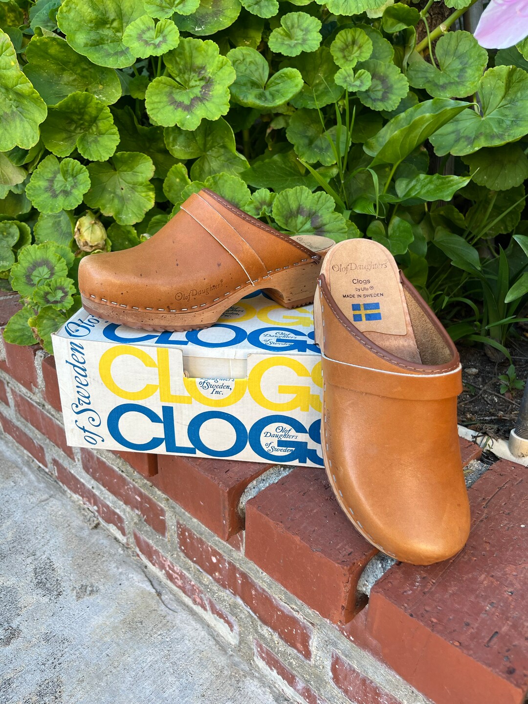 Olof Daughters Ulla Leather and Wood Clogs Made in Sweden Women's Size ...