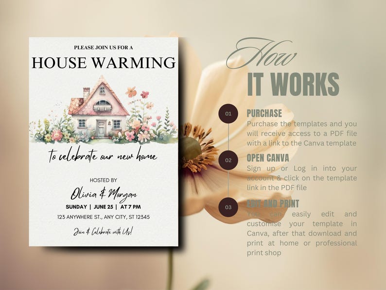 Housewarming Party Invitation Printable Template and Digital Invitation ...