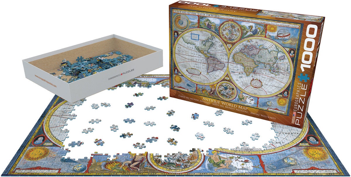 1000 Piece Puzzle Ancient World Map Puzzles for Adults Brain Teaser ...