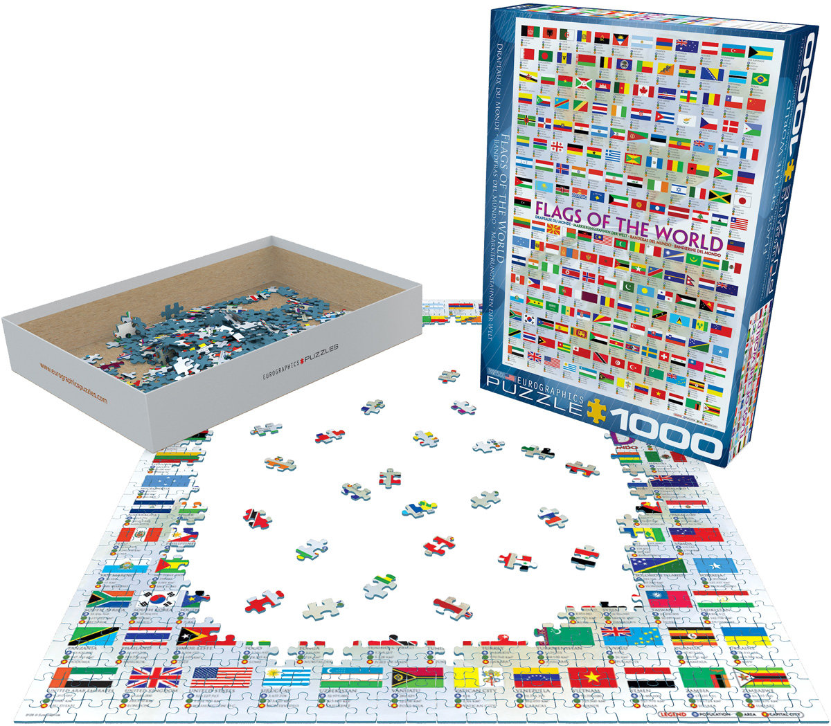 Puzzle Flags of the World Puzzle Maps & Flags Jigsaw Puzzle 1000 Pieces ...