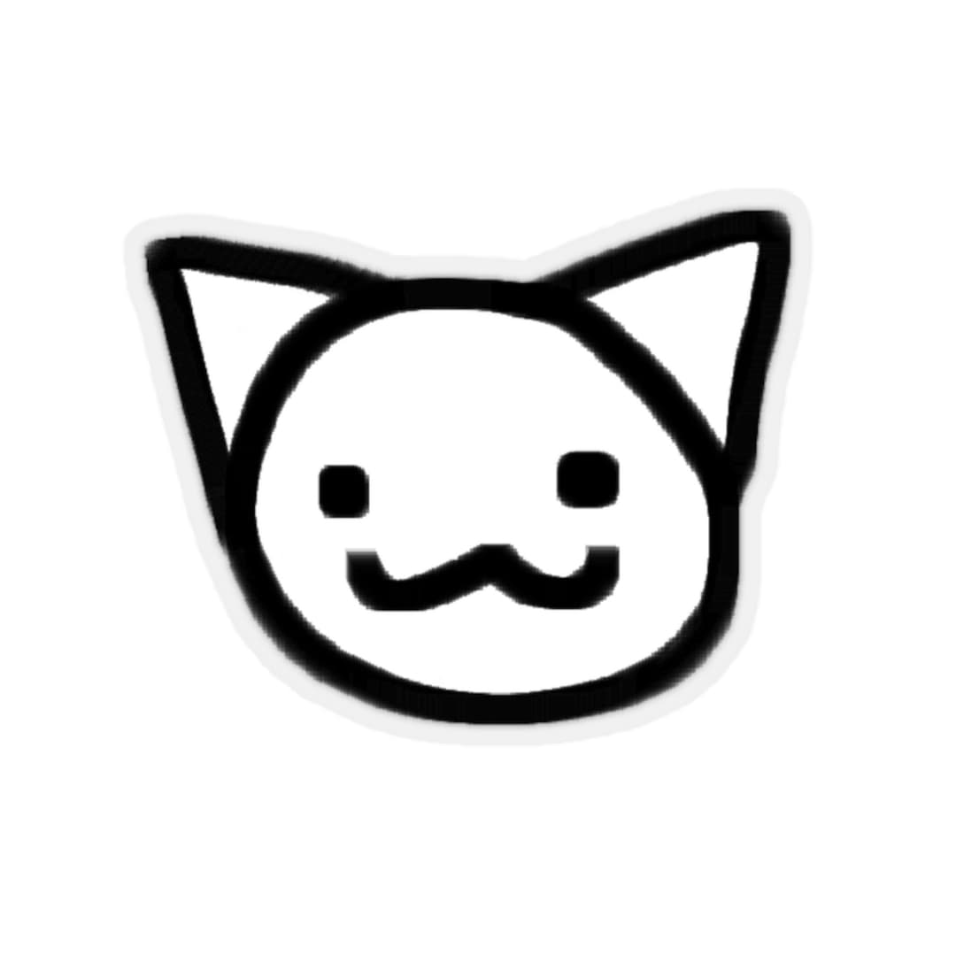 Silly Goofy Cat Sticker - Etsy