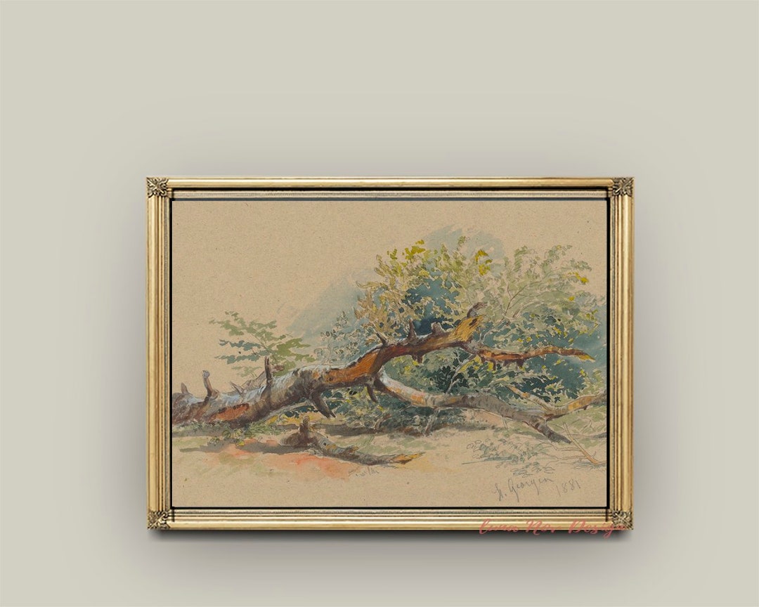 Vintage Print Art Vintage Painting Wall Art Original Artist Instant ...